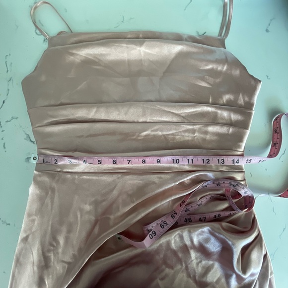 Birdy Grey | Dresses | Birdy Grey Lydia Dress Shiny Satin Rose Gold ...